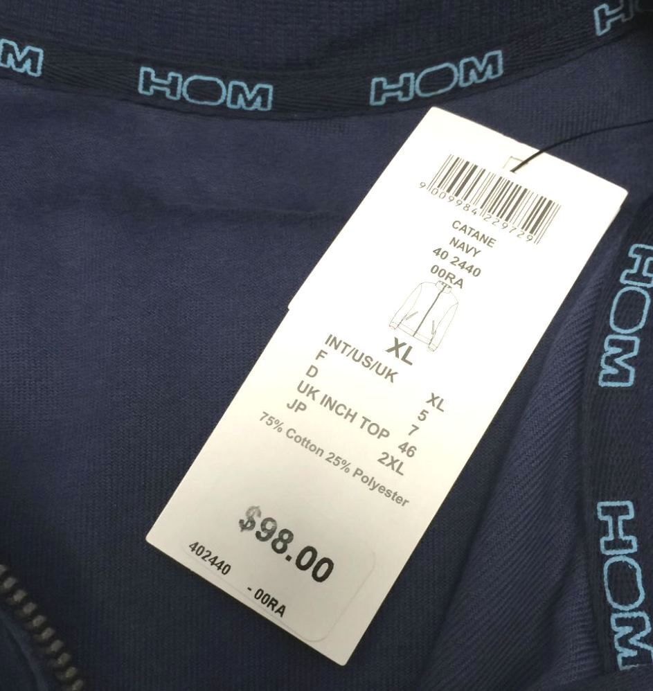 $98 HOM Men's Blue Cotton Stretch "Catane" Regular-Fit Jacket Coat Size ...