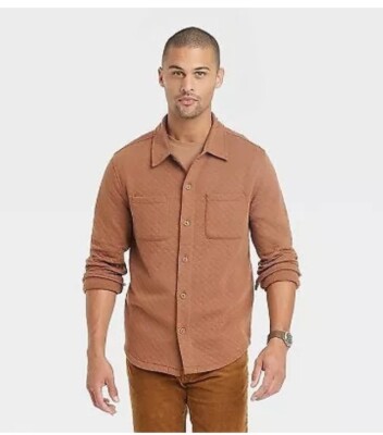 🐻 Men's Knit Shirt Jacket - Goodfellow & Co Dark Brown XL | eBay