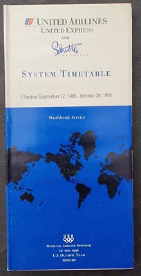 UNITED AIRLINES - SYSTEM TIMETABLE - 12 SEPTEMBER 1995 | eBay