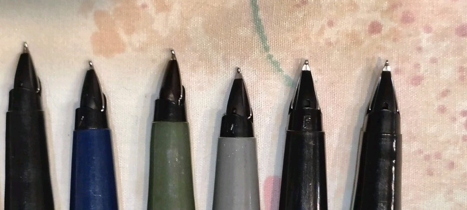 Lot Of 9 Parker 45 Chrome Cap, Plastic Barrel F Steel Nibs Fountain ...