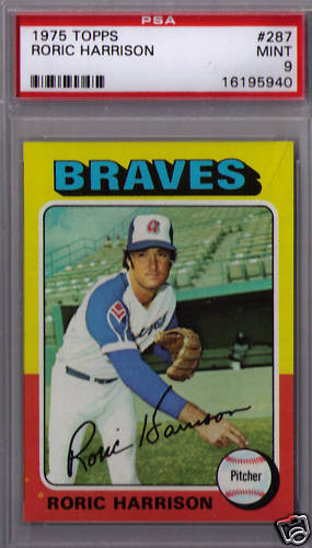 1975 Topps Roric Harrison Atlanta Braves 287 PSA 9 MINT | eBay