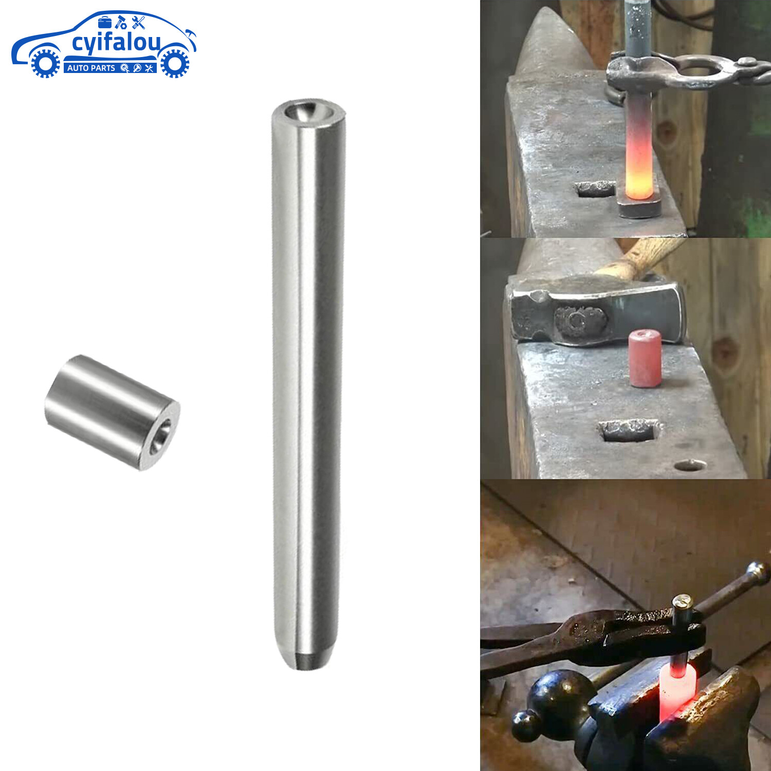 Blacksmith Rivet Doming Tool Set Top + Bottom 1/4" Heavy-Duty ...