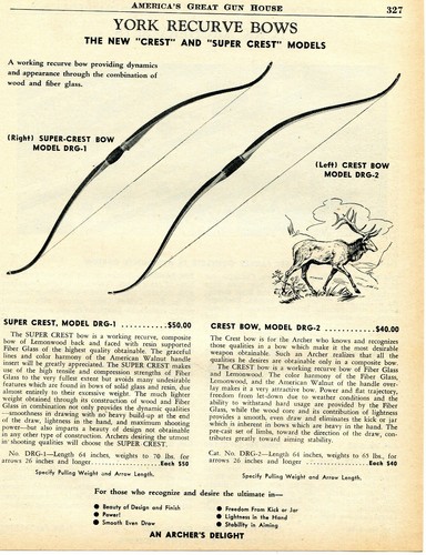 1956 Print Ad of York Archery Crest DRG-1 Super Crest DRG-2 Recurve ...