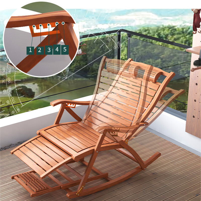 Ergonomic Recliner Rocking Chair Outdoor Sun Lounger Chair 2 In 1 ...