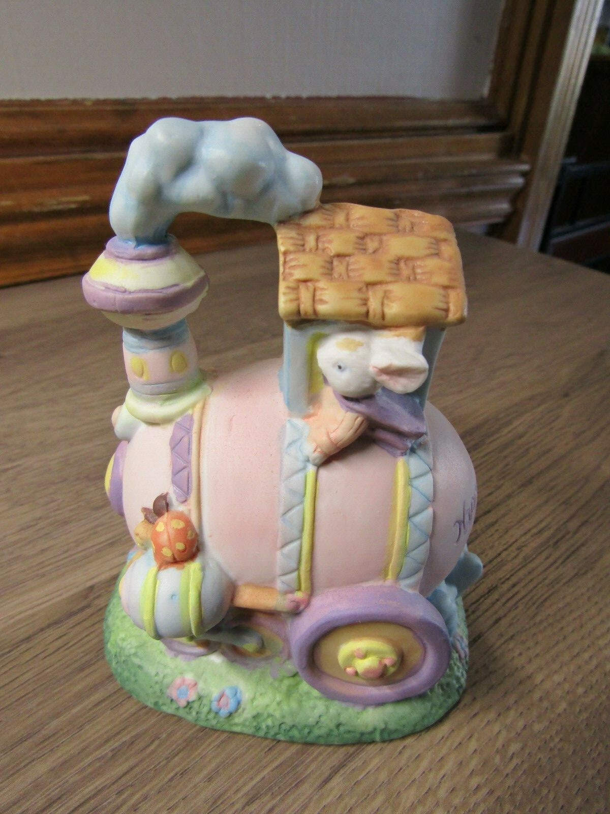 Ceramic Easter Egg Train Engine Figurine W/Bunny Conductor - 4" Tall ...