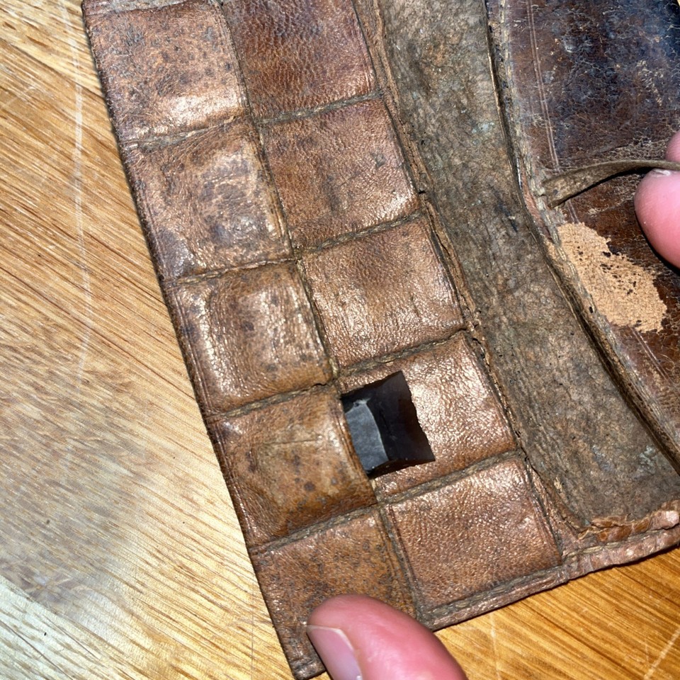Leather flint wallet 18/19th century Military | eBay UK