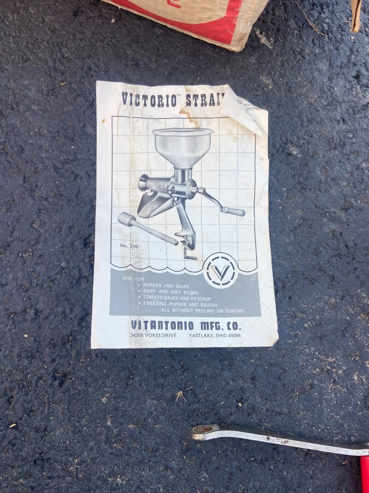 Victorio No 200 Food Strainer Tomato Sauce Juicer Puree All Metal ...