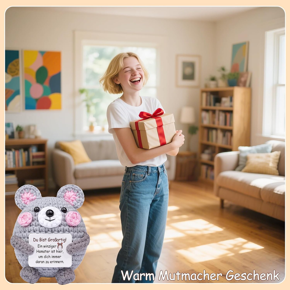 Glücksbringer Tiere Maus, Strickwolle Positive Hamster Kartoffel Ersatz ...