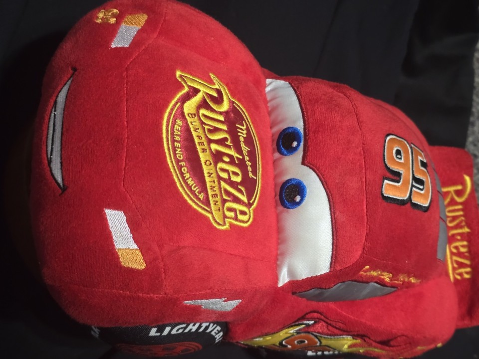 Disney Pixar Cars Lightning McQueen Plush Toy 95 Rust-eze Embroidered ...