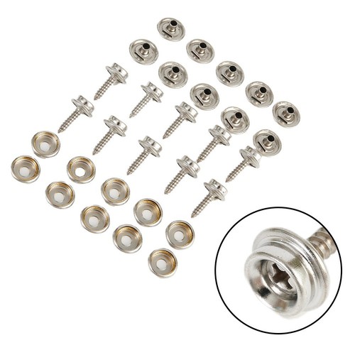 30pcs/set Snap Fastener Stainless Canvas Screw Kit For Tent Boat Marine ...