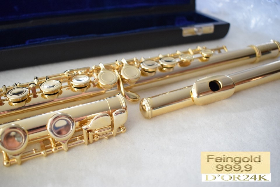 Flute 24 ct 999 Yellow Gold Flute Flauta oro amarillo Flûte or | eBay