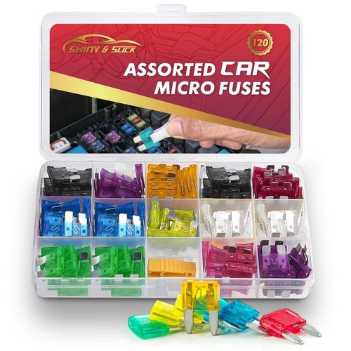 120pk Micro Car Fuses Assorted 2 - 40 Amp Van Auto Fuse Mini Blade Set ...