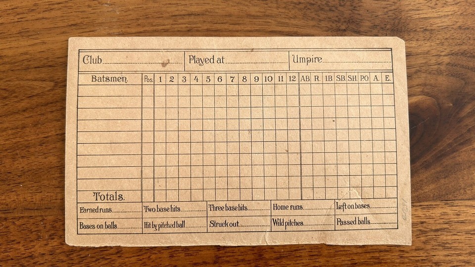Rare Original 1889 Sporting Life Baseball Score Card | eBay