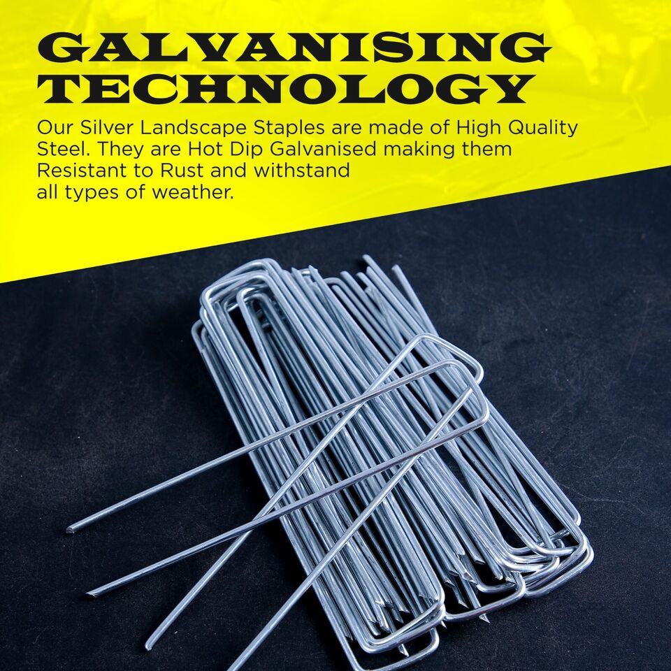 Landscape Staples 4 Inch 11 Gauge 75 / 125pc Galvanize Garden Stakes Fabric SOD | eBay