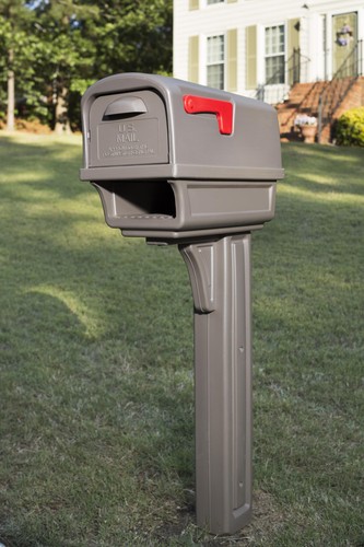 Gentry Plastic, Dual Access, Mailbox and Post Kit, GGC1M00AM, Mocha ...
