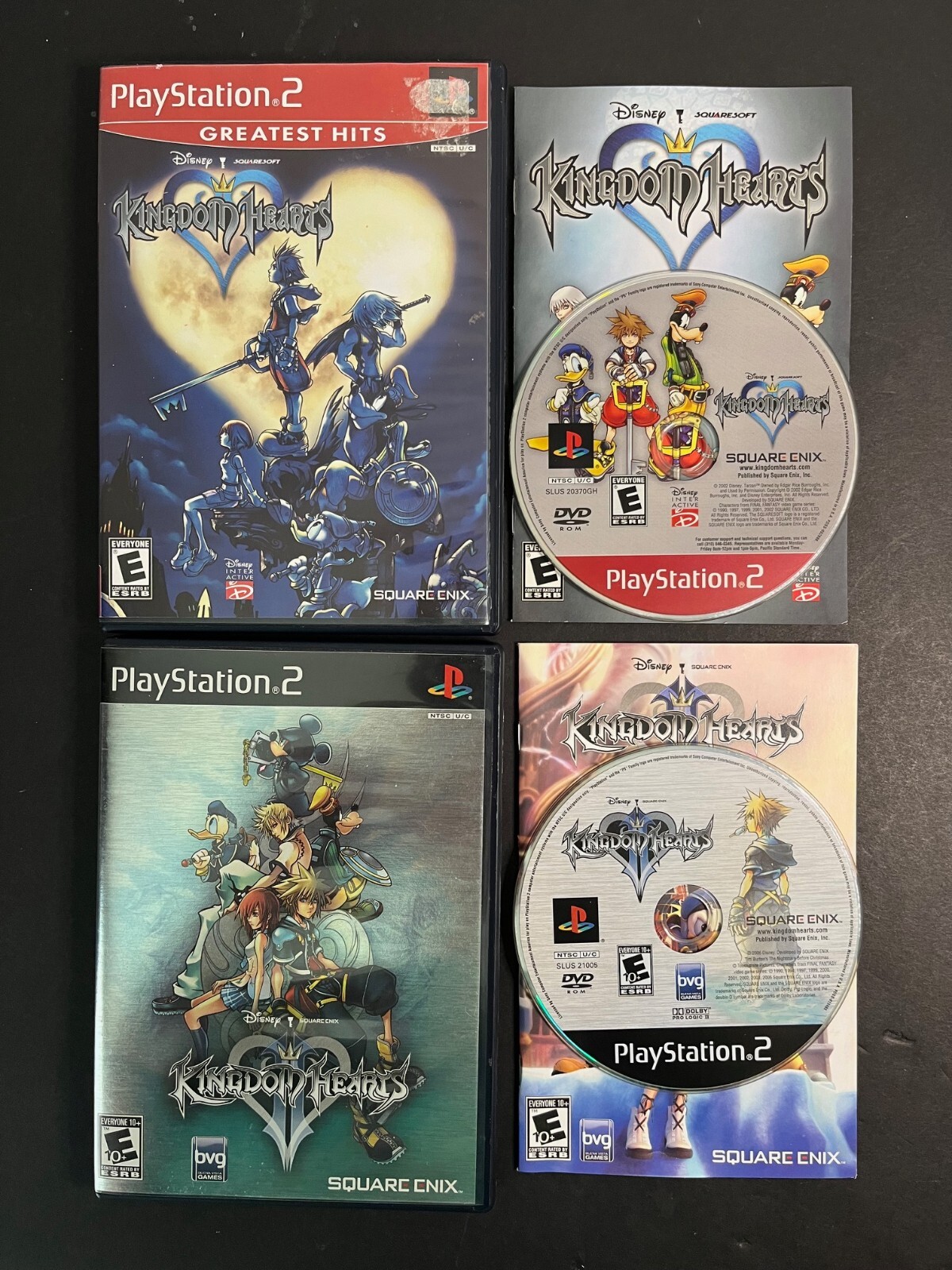 PS2 Kingdom Hearts Sony PlayStation 2 PS2 (2006), Lot Of 2 COMPLETE ...