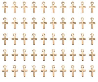 50 Pcs Mini Cross Charm Mini Pendant for Jewelry Making Finding ...