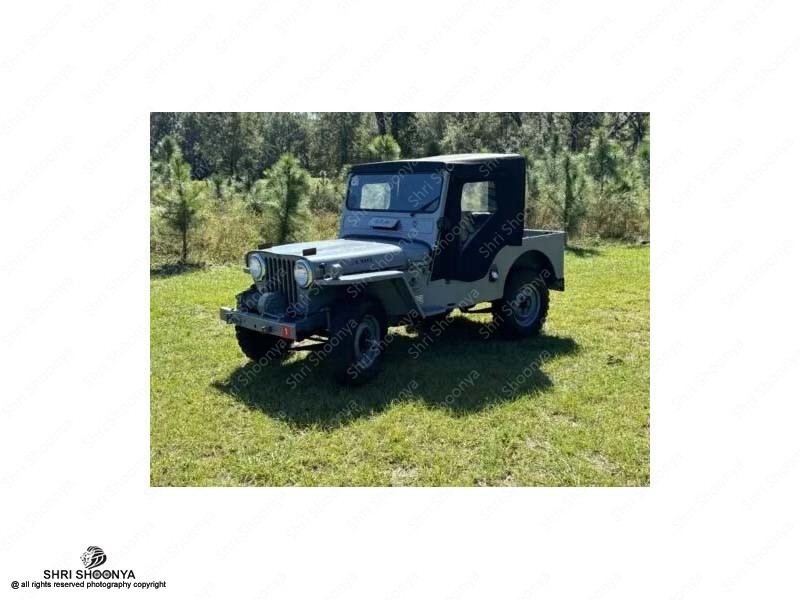 Canvas Half Cabin Soft Top with Frame & Door Frame For Willys Jeep CJ2A ...