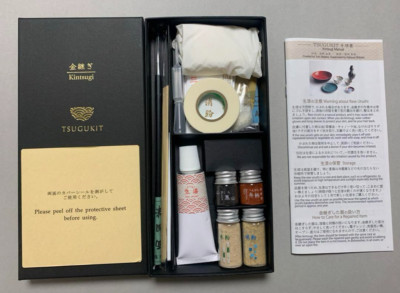 Kintsugi repair kit Tsugukit Gold English manual pottery vase Use of ...