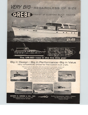 1966 PAPER AD Motor Boat Grebe Yacht Vr-65 60 57 55 Sport Fisherman | eBay