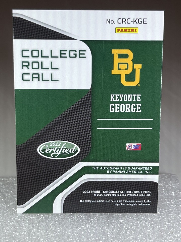 Keyonte George 2022 Panini Chronicles Roll Call Autographs Pink RC ...