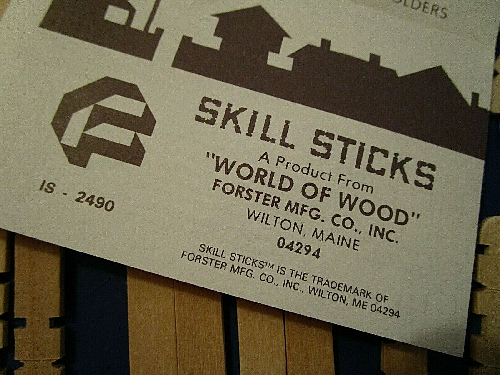 VINTAGE Building Toy SKILL STICKS + INSTR World of Wood FORSTER MFG ...