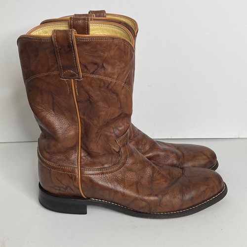 Justin Roper Boots Mens 10.5 Chestnut Brown Deerlite Western Boots ...