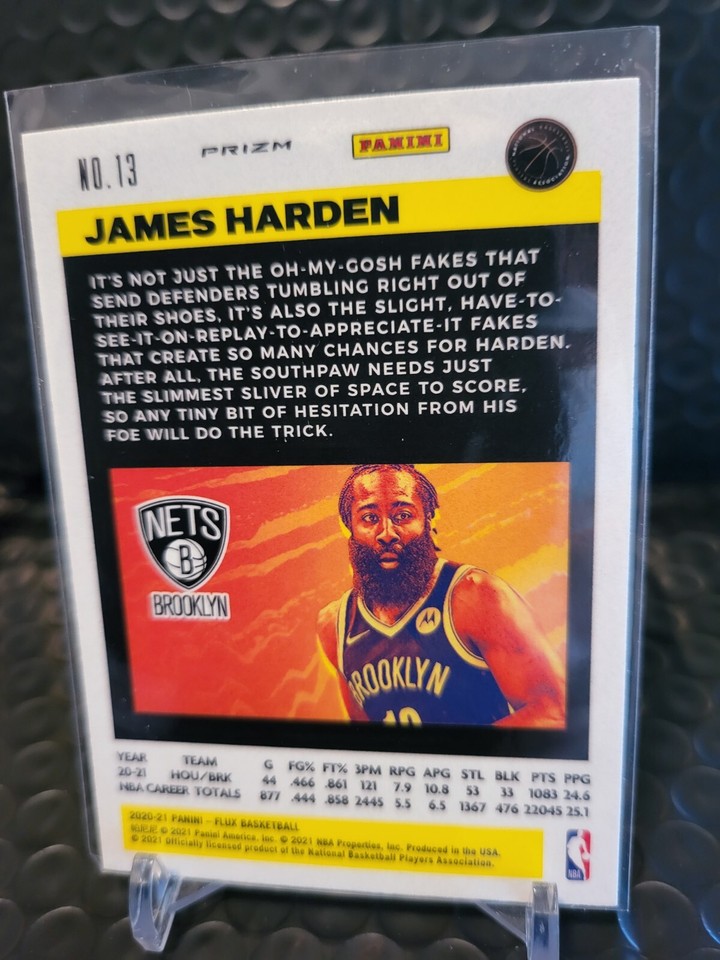 2020-21 Panini Flux - Red Cracked Ice Prizm Parallel #13 - James Harden ...