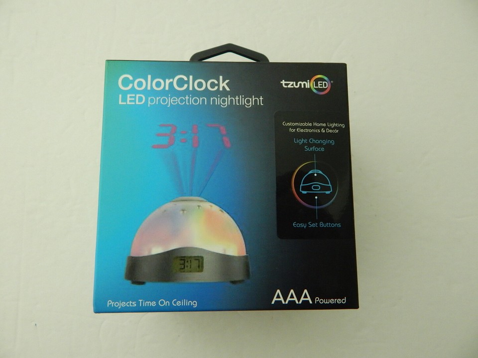 Tzumi Color Clock LED Projection Nightlight New | eBay