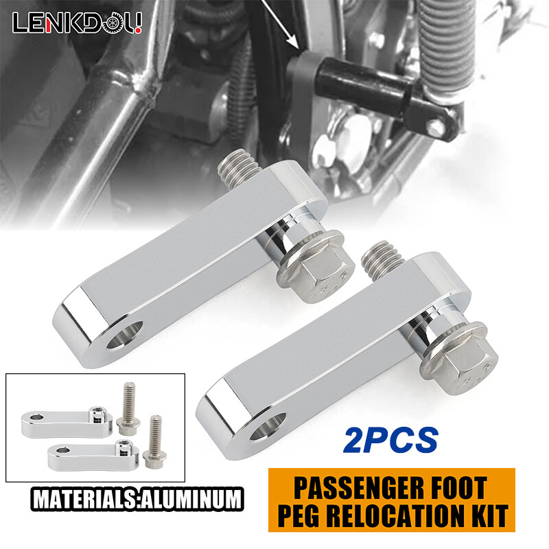Chrome Passenger Foot Peg Relocation Kit For 86-17 Harley Softail FXST ...