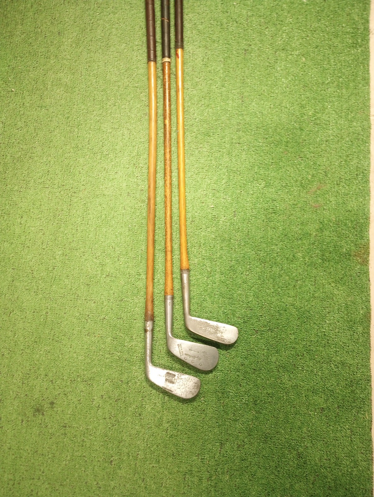 Lot of 3 Hickory Shaft Golf Clubs Scotty Putter, Hi-Lo Mid Iron, Wright ...