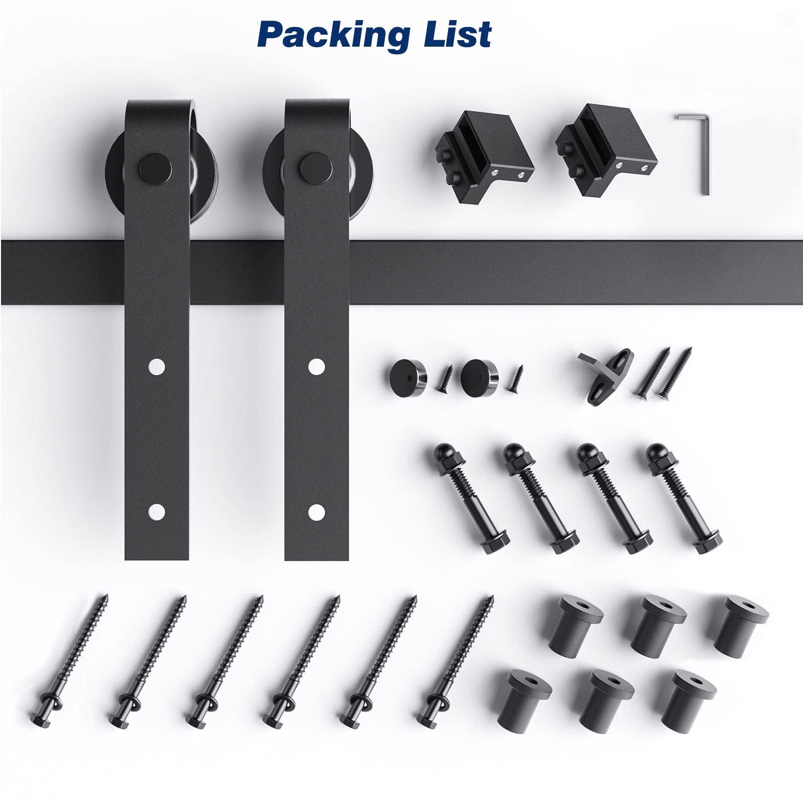 8 Ft Heavy Duty Sliding Barn Door Hardware Track Kitbasic J Pulleyslide Smoothly 608408925842| eBay