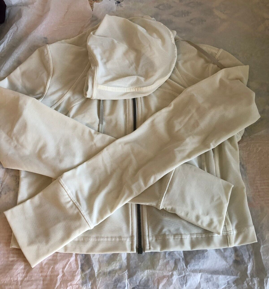 New Lululemon Mesh Hooded Cropped Define Jacket Size 8 Bone Color ...