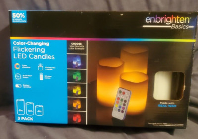 Enbrighten Basics Color-Changing Flickering LED Candles with Remote | eBay