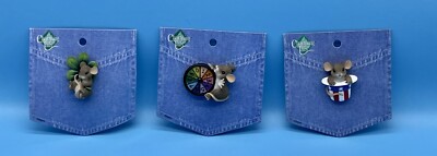 Fitz & Floyd Charming Tails Mouse Pin Lapel Pin lot Clover, Flag ...