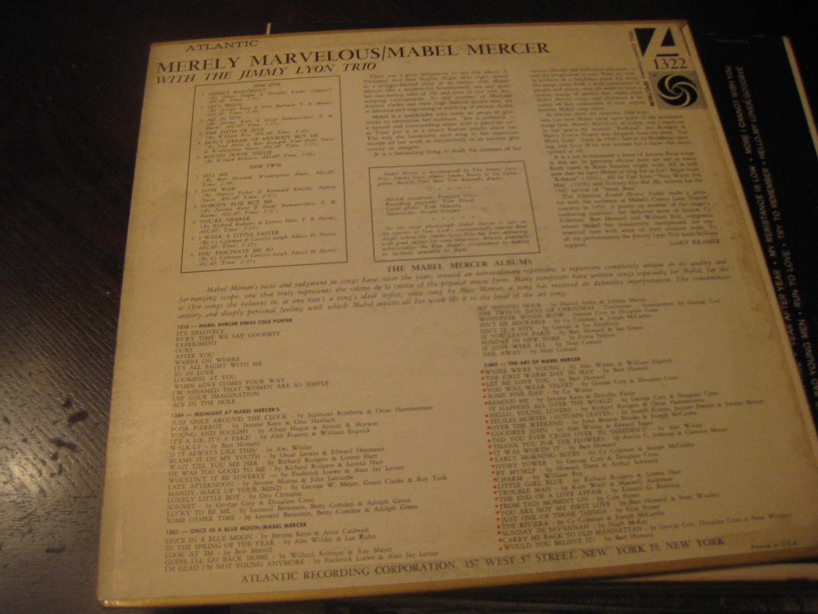 Mabel Mercer; Merely Marvelous on LP | eBay