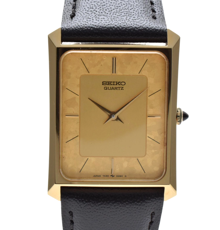 [Near MINT] Vintage Seiko Dolce 7430-5230 25mm 1985 Gold Quartz Men's ...