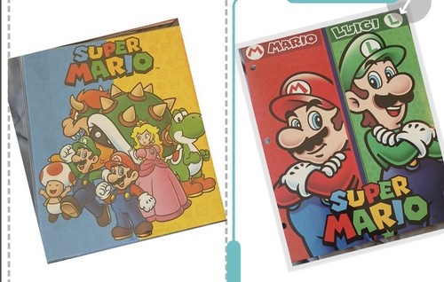 Super Mario 1” Binder & 3 Ring Folder - Nintendo School Supplies NEW ...