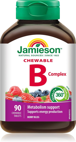 Jamieson Delicious Chewable Formula B Complex Berry Bliss 90 Tablets ...