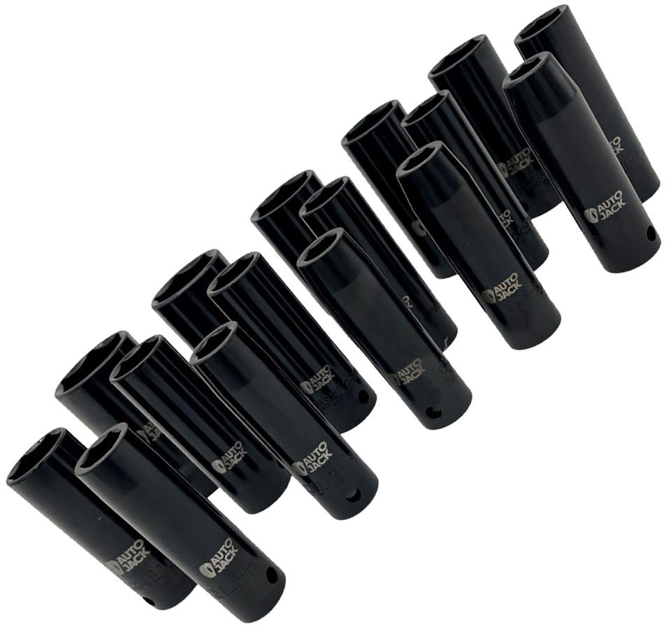 16pc Deep Impact Socket Set – 1/2" Drive | Cr-V Steel | 10–32mm | Carry ...