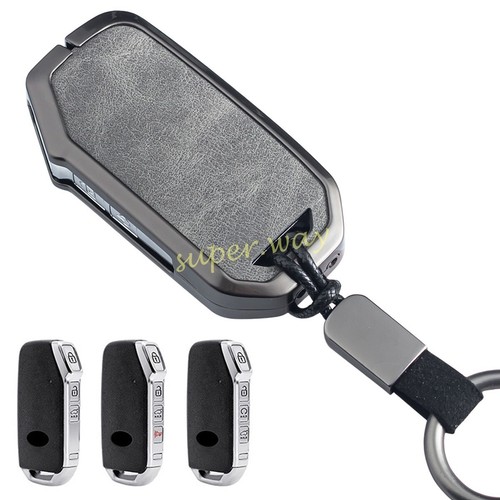 Metal Leather Key Ring Chain Cover Case For Kia Sportage Optima ...