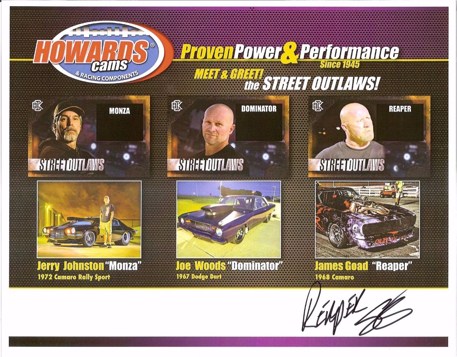 2017 JAMES GOAD "REAPER" signed STREET OUTLAWS HERO PHOTO CARD AS SEEN ...
