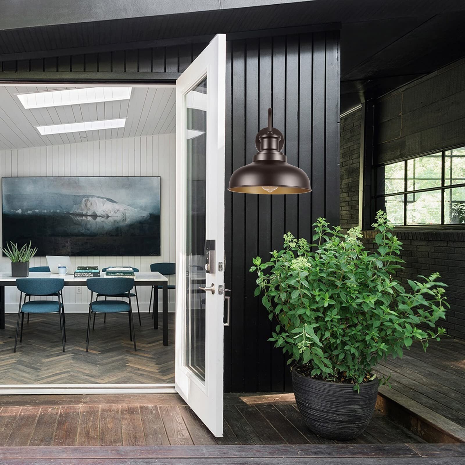 Diyel Outdoor Gooseneck Barn Light Outdoor Wall Sconce Farmhouse ...