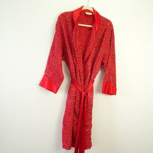 Vintage Victoria's Secret Wrap Around Robe Small Red - Gem