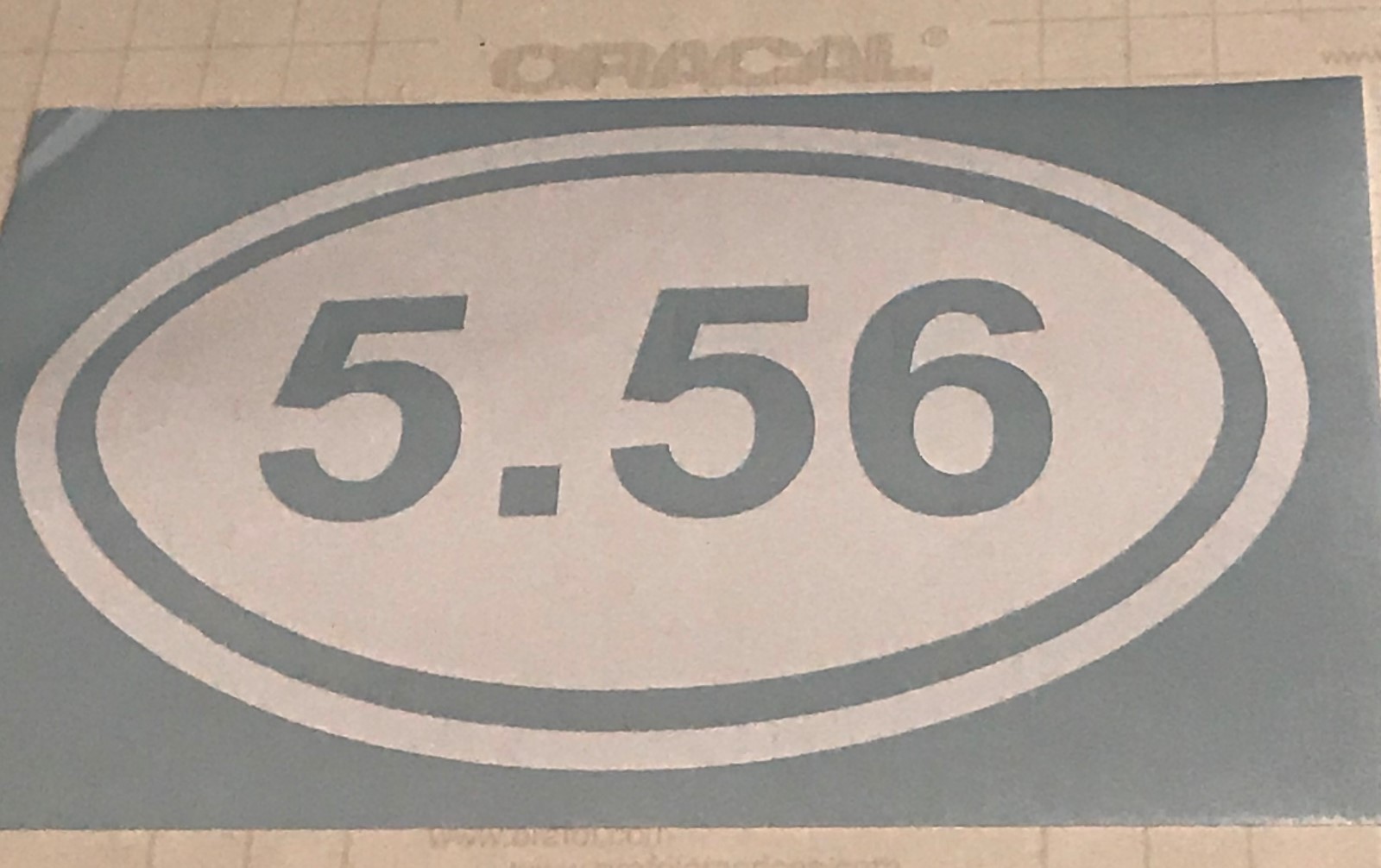 5.56 cal, 556 caliber, 556 cal ammo Oval EURO Decal for Car, Windows ...