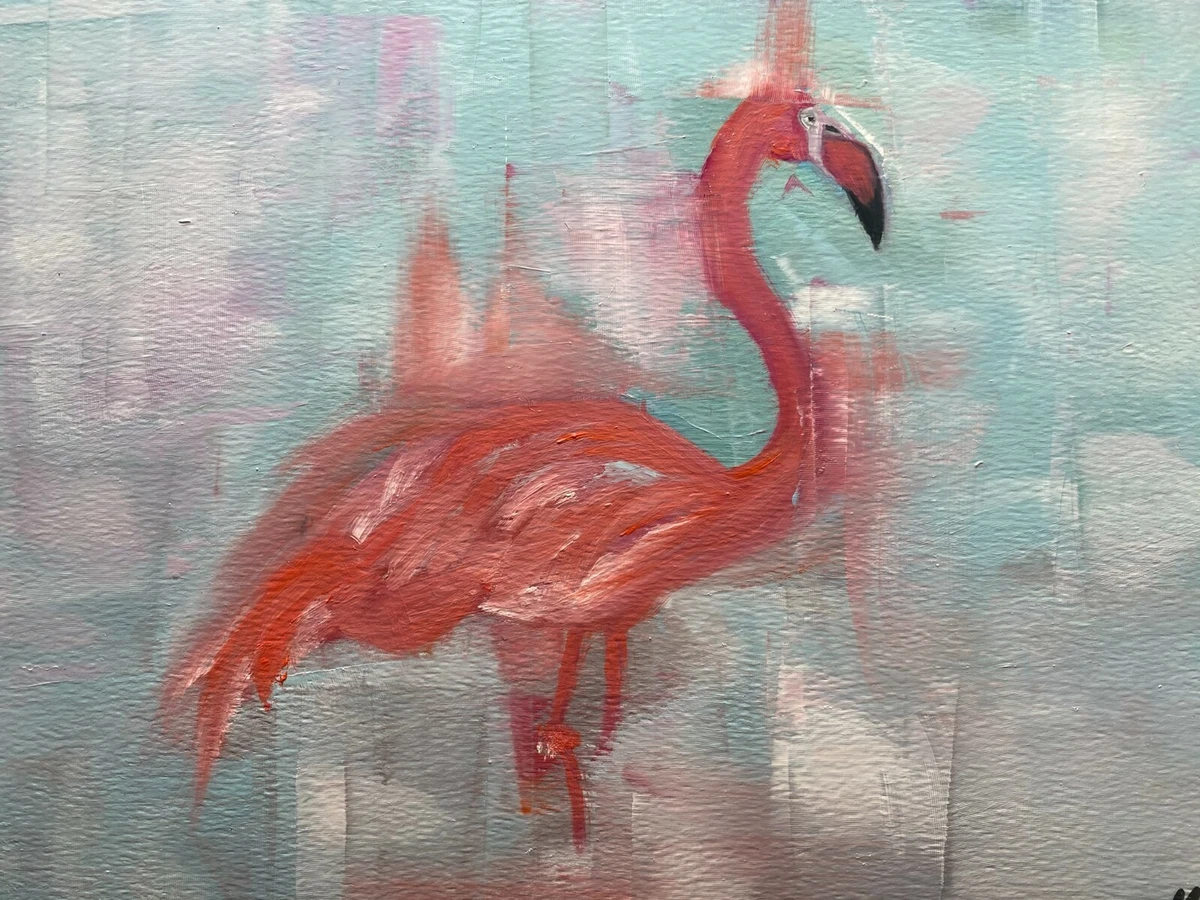 Flamingo Painting Abstract