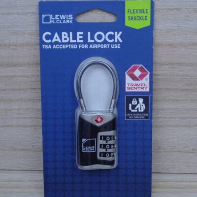 Lewis N Clark TSA Approved Cable Lock Flexible Shackle 3 Dial ...