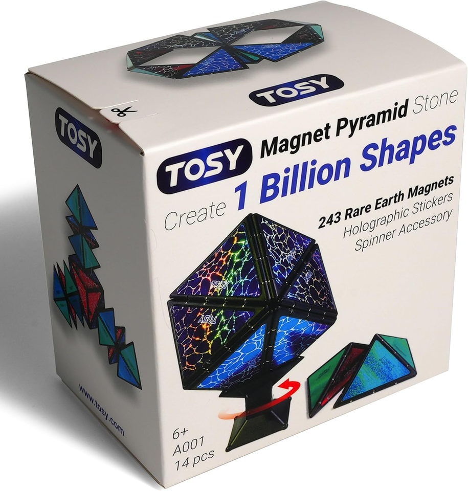 Magnet Pyramid Stone - 1 Cube Transforms into 1 Billion Shapes, 14 Pcs ...