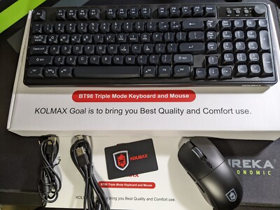 KOLMAX BT98 MEMBRANE Wireless Keyboard and Mouse Combo RGB Backlit | eBay