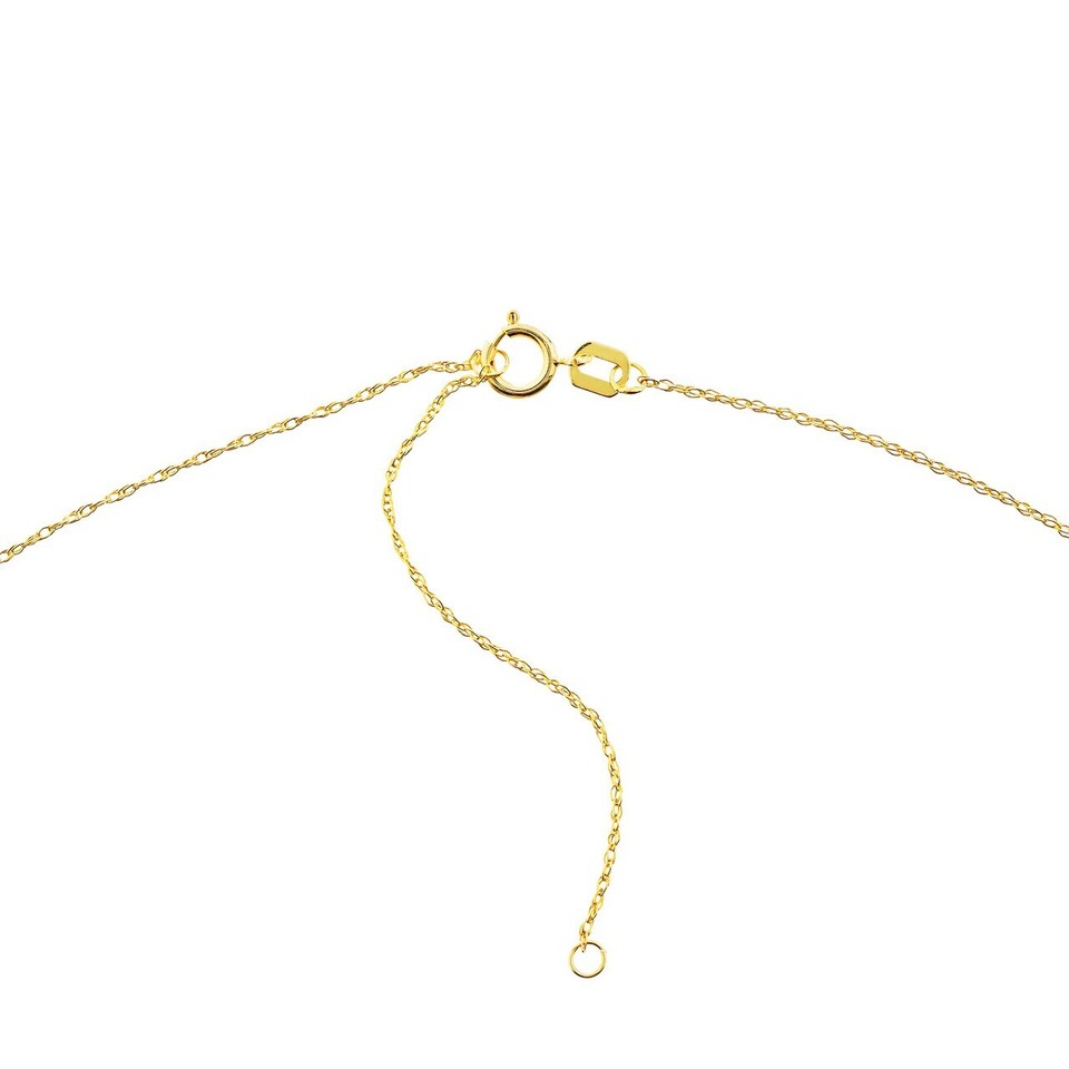Fleur De Lis Pendant Lily Flower Necklace 14K Solid Gold Adjustable ...